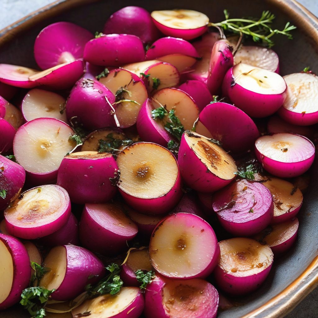 Scarlet Turnips Recipe: Roasted with Garlic and Herb Infusion - Drool ...
