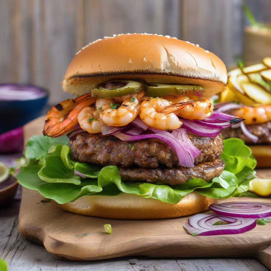 Surf and Turf Burger Recipe: Gourmet Combination of Steak and Seafood ...